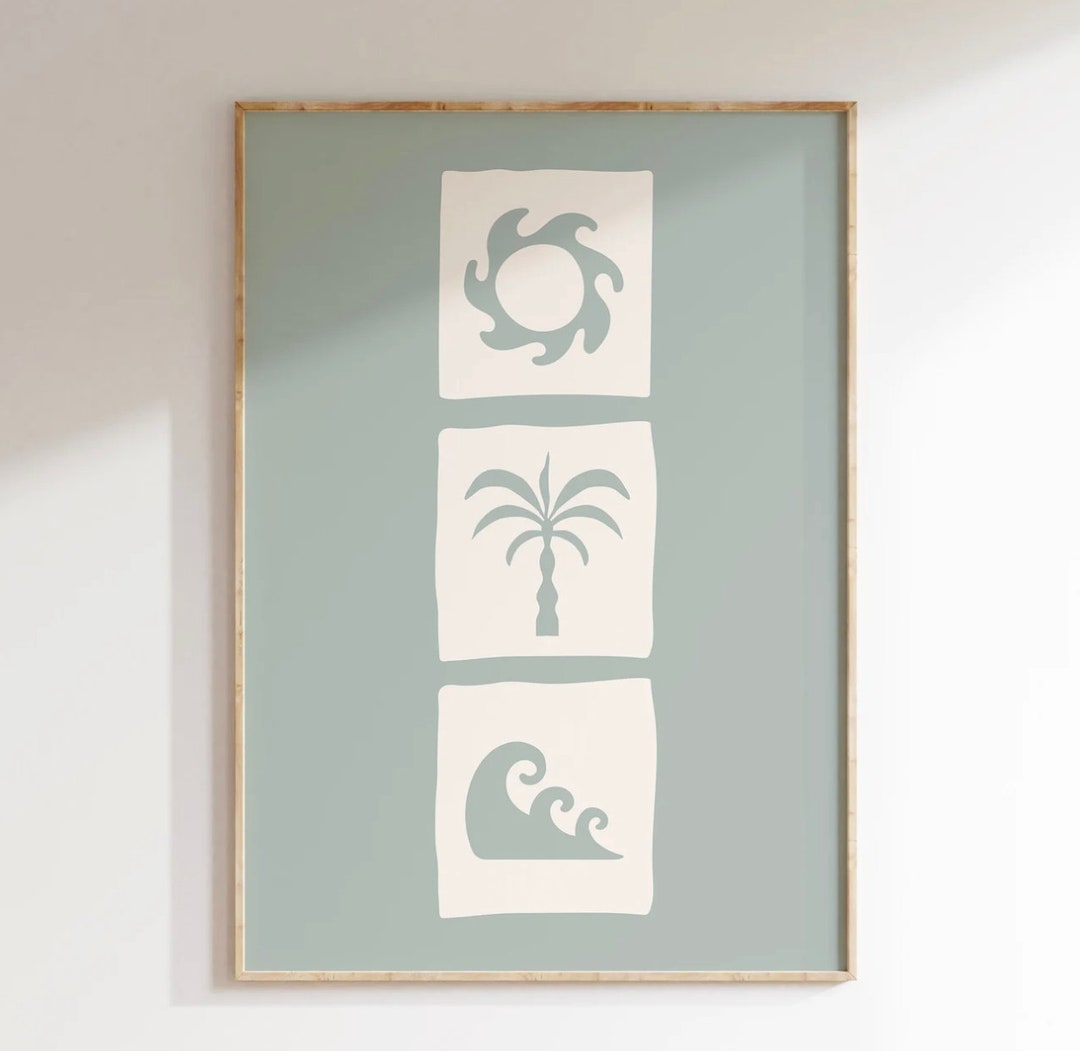 Boho Blocks 2 Art Print Surf Art Vintage-inspired Art Boho Art Print ...