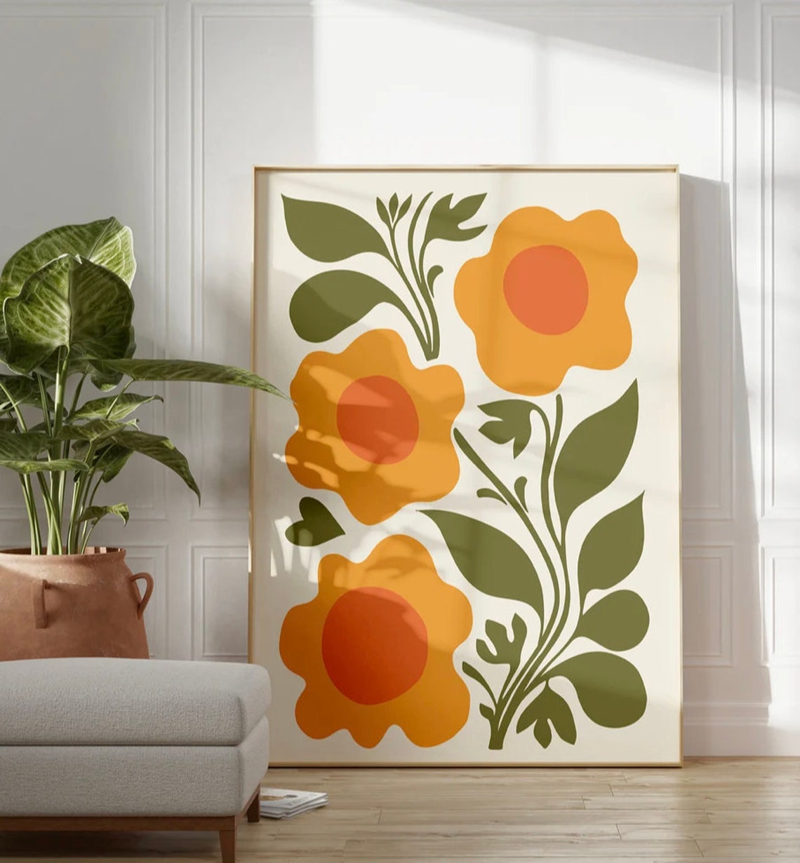 Abstract Flower Art Print Surf Art Vintage-inspired Art Boho Art Print ...