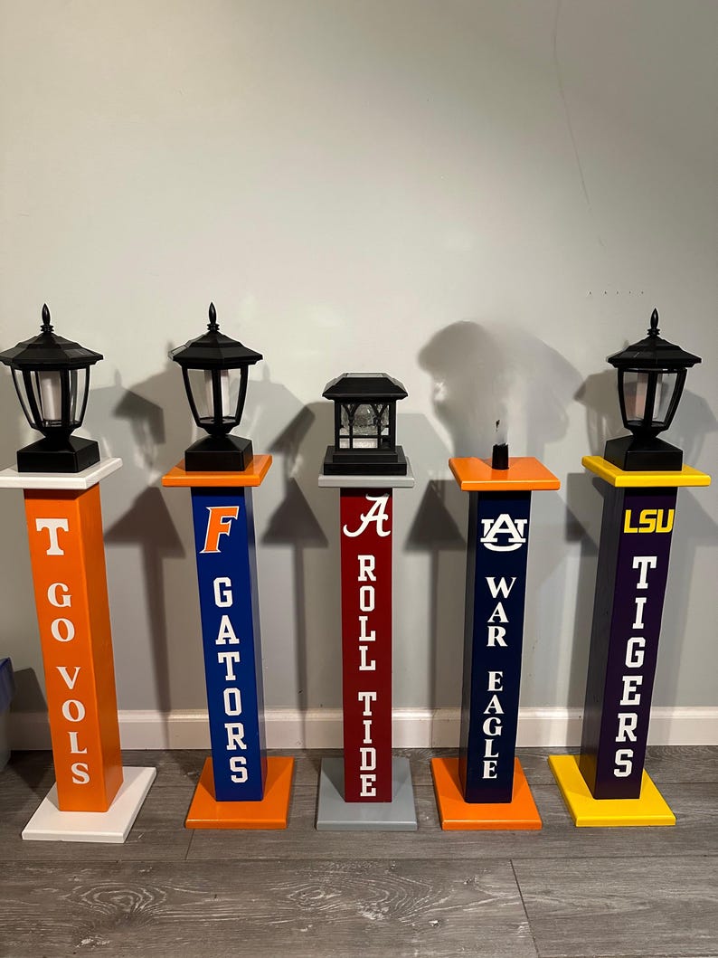 Solar Light Post, Porch Light, Mini Light Post, Porch Decor, Football ...