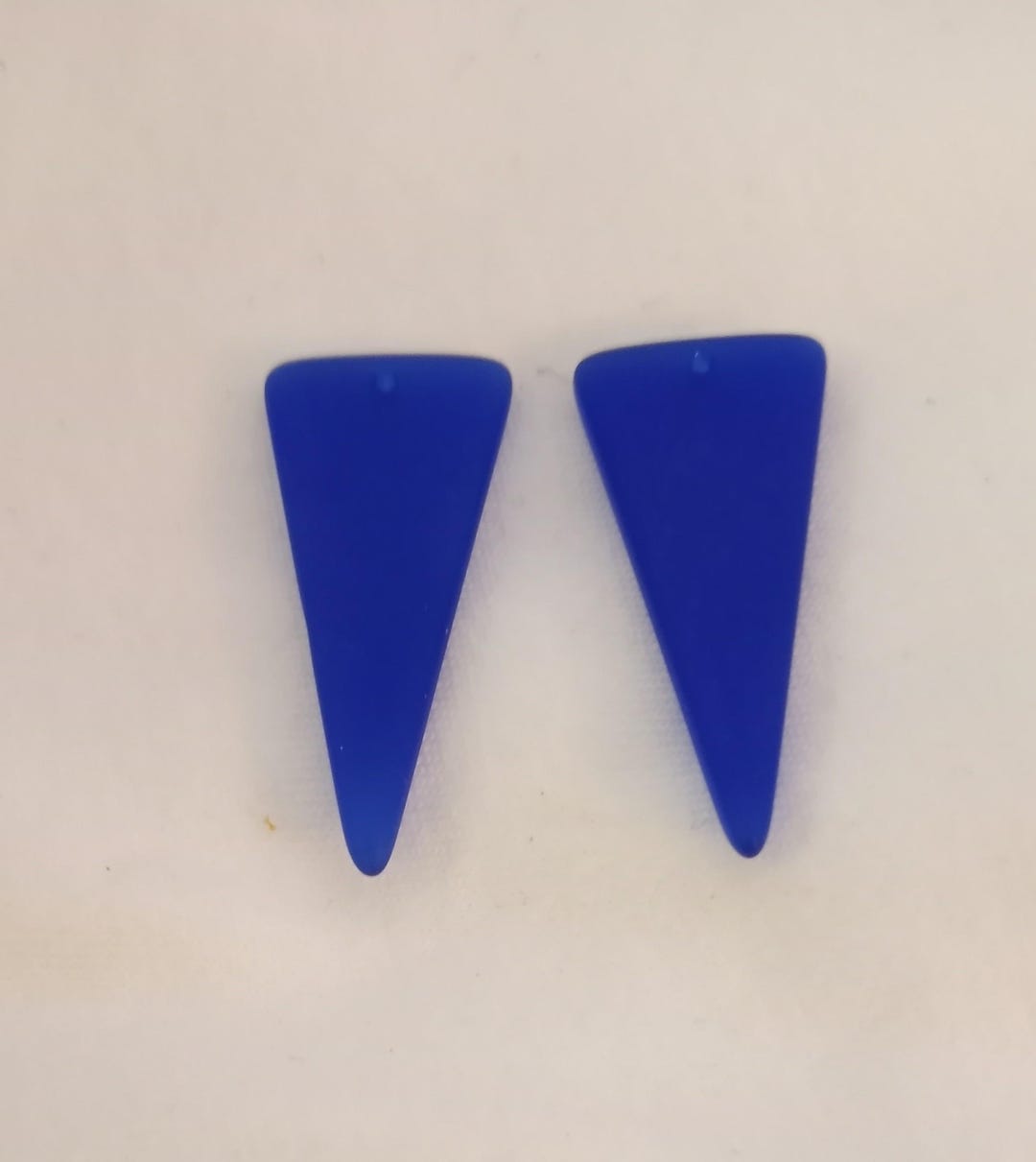 Set 2 Royal Blue Mini Triangle Sea Glass Pendant Earing Bead 36x15mm - Etsy