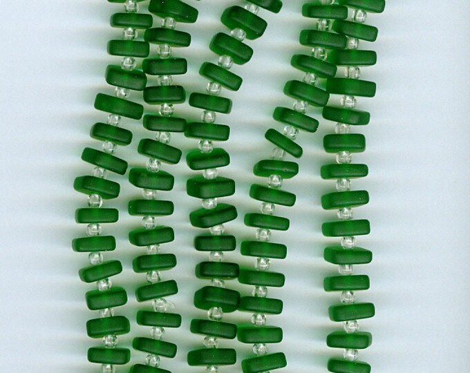 Green Square Bead, 8mm Shamrock Green Sea Glass Square Spacer Beads 25 ...