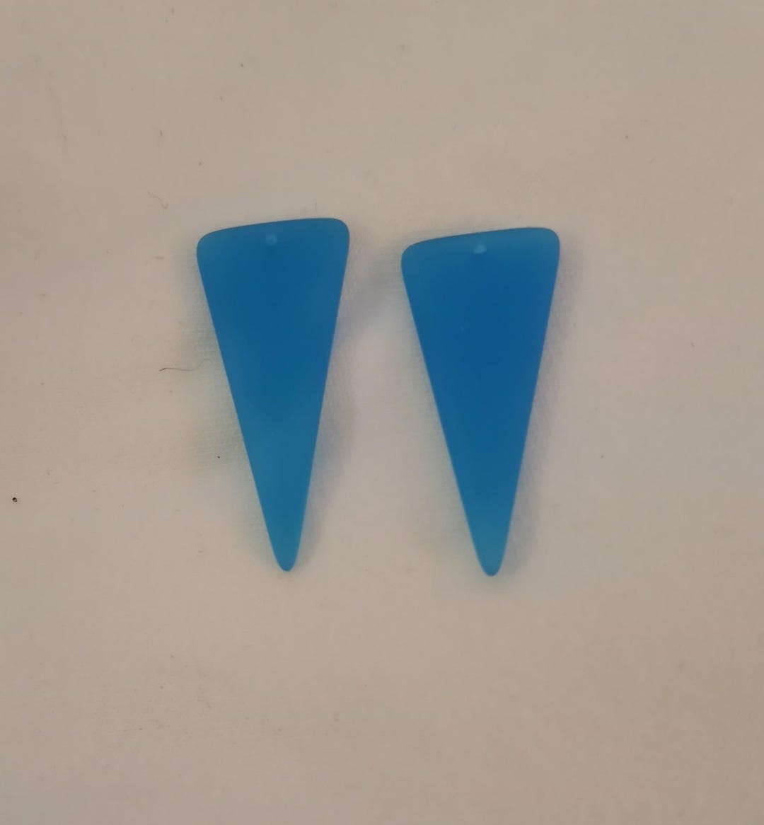 Blue Triangle Pendant, Set 2 Sky Blue Mini Triangle Sea Glass Pendant ...