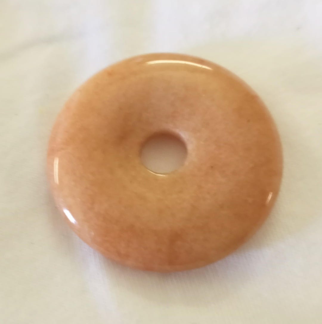 40mm Red Pi Donut, 40mm Red Aventurine Gemstone PI Donut Focal Pendant ...