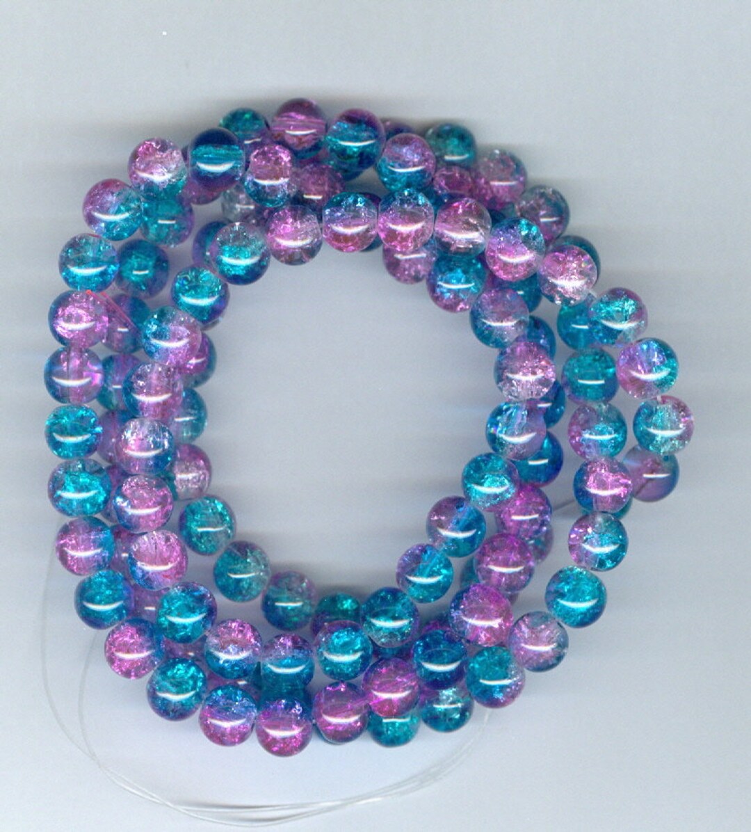Blue Crackle Beads, 8mm Pink and Blue Crackle Glass Round Spacer Beads ...