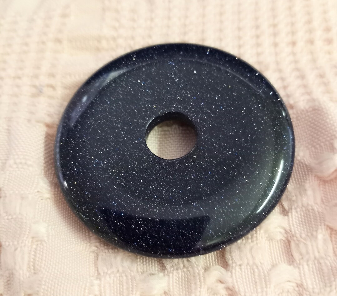 45mm Blue Goldstone PI Donut Focal Pendant, PI Focal Doughnut - Etsy