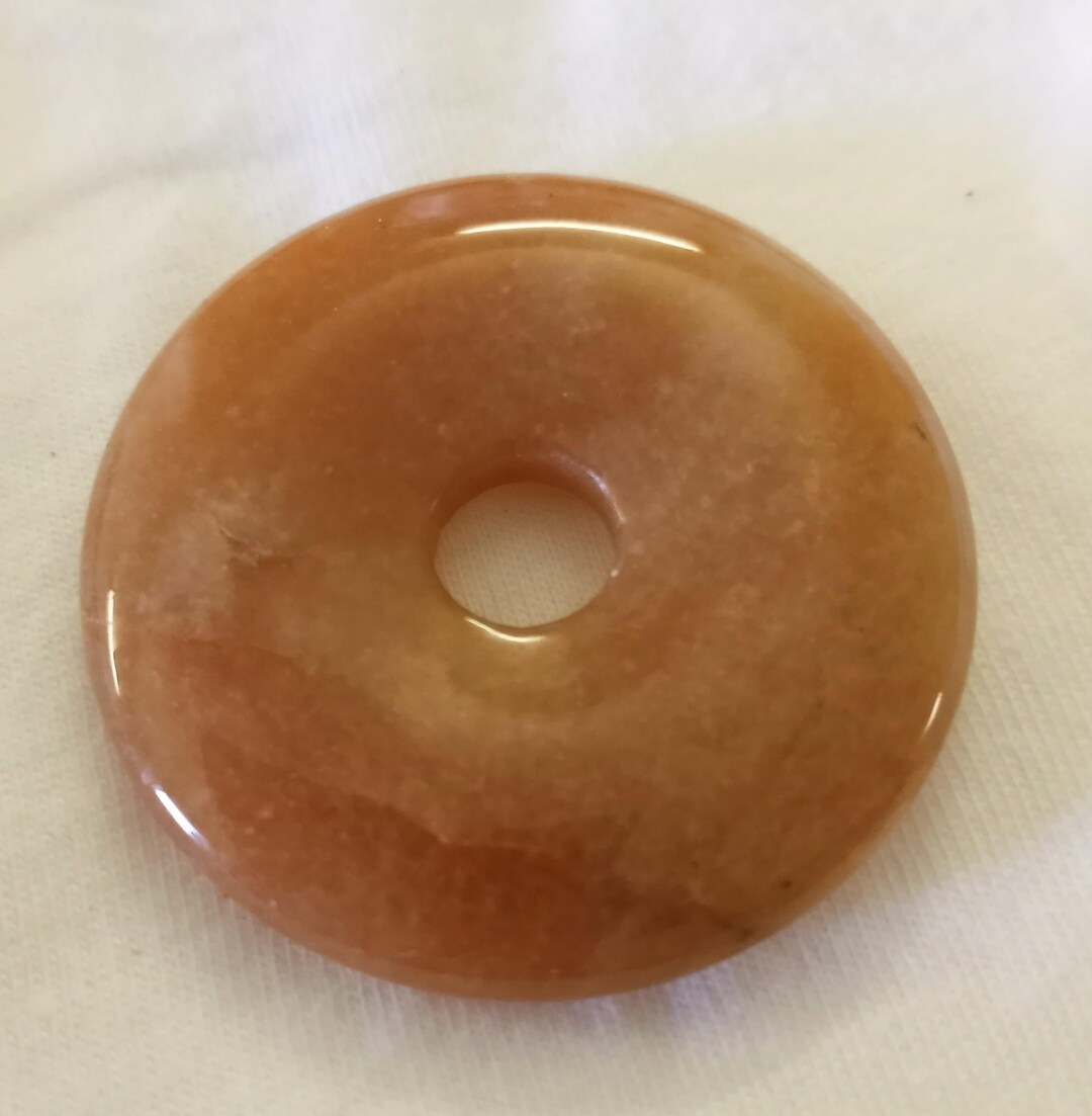 40mm Red Pi Donut, 40mm Red Aventurine Gemstone PI Donut Focal Pendant ...