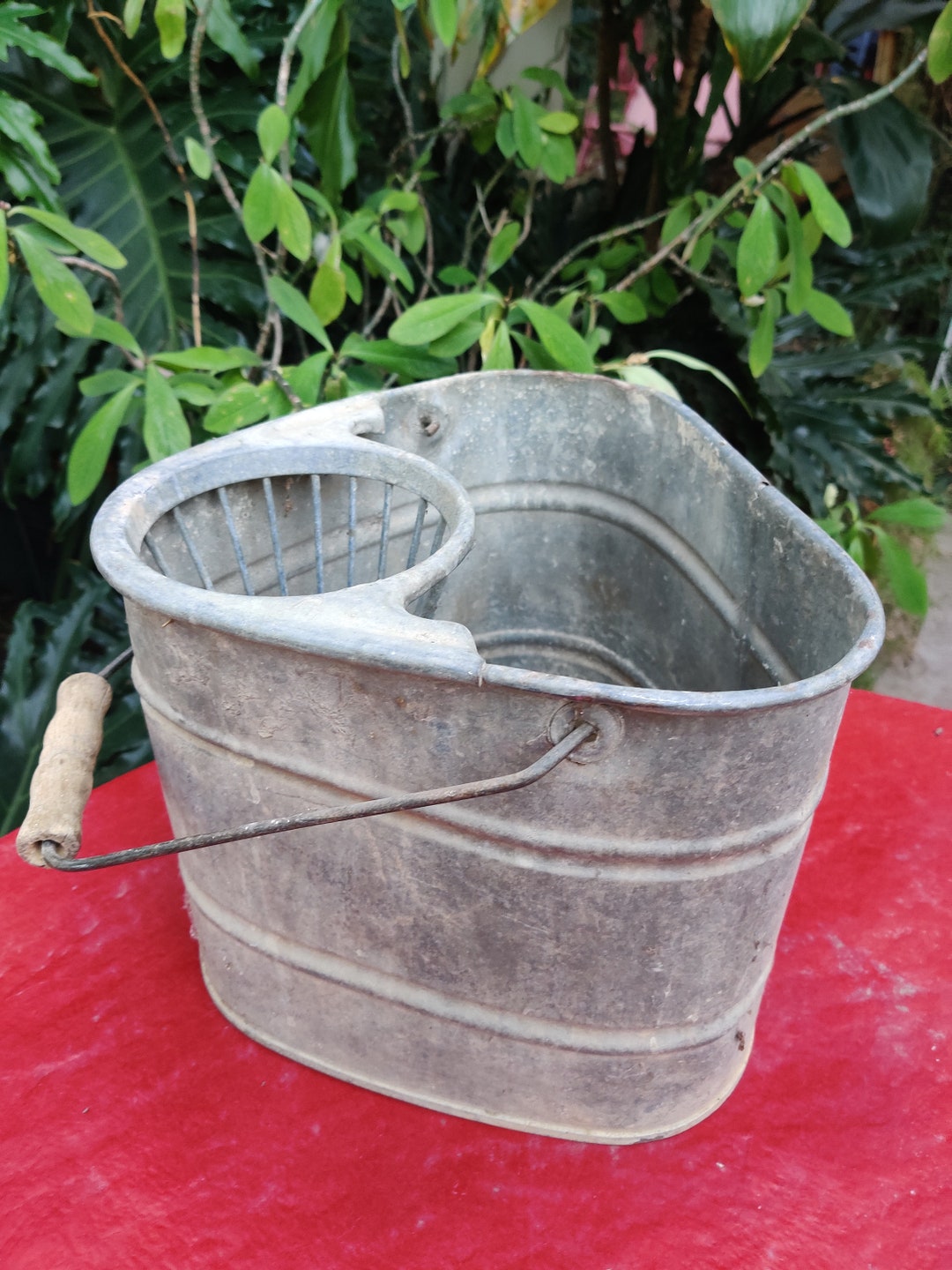 Galvanized Metal Mop Bucket Triangle Shape - Etsy