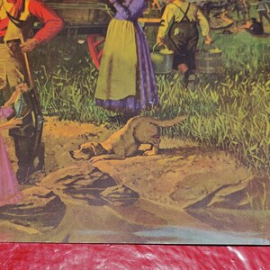 Vintage Luke Doheny Lithograph Wagon Pioneer Western Print evening ...