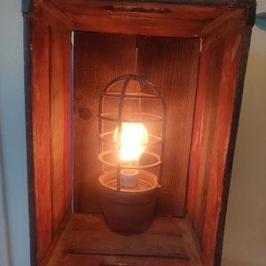 Vintage Wood Milk Crate Lamp Upcycled Free Shipping - Etsy