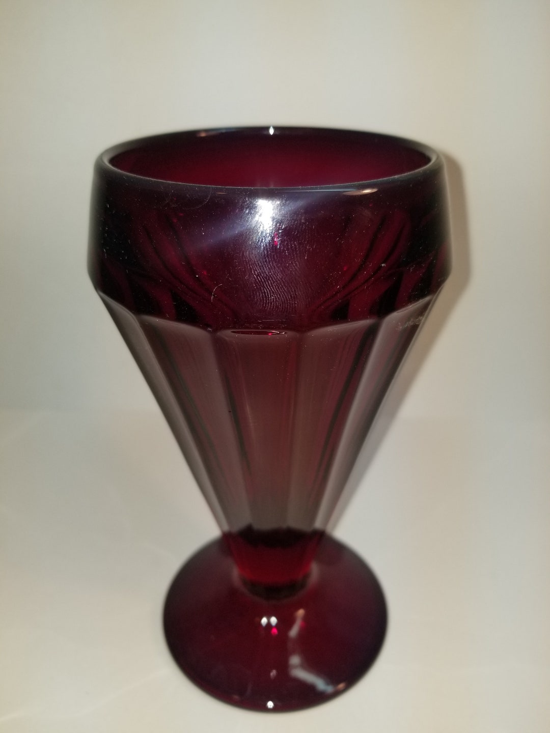 Ruby Red Glass Cup Goblet Free Shipping - Etsy