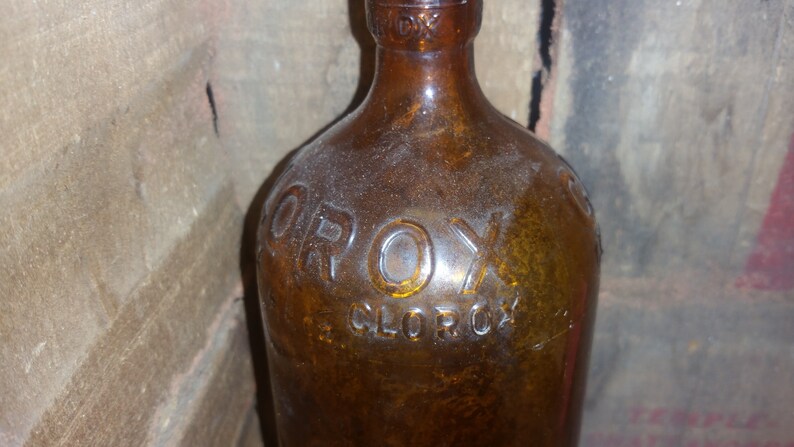 Clorox 1930's Amber Glass Bottle Free Shipping | Etsy