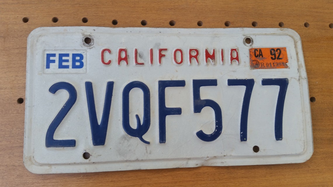 Vintage California License Plate 1980's | Etsy