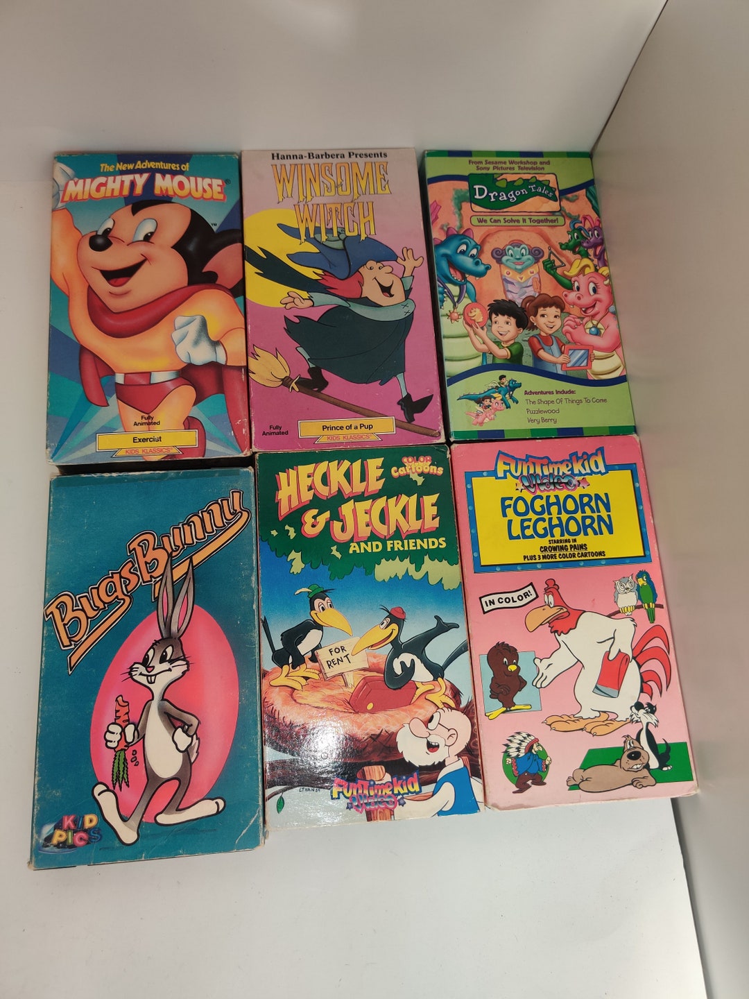 Lot of 6 Cartoon VHS Tapes Bugs Bunny Heckle and Jeckle - Etsy