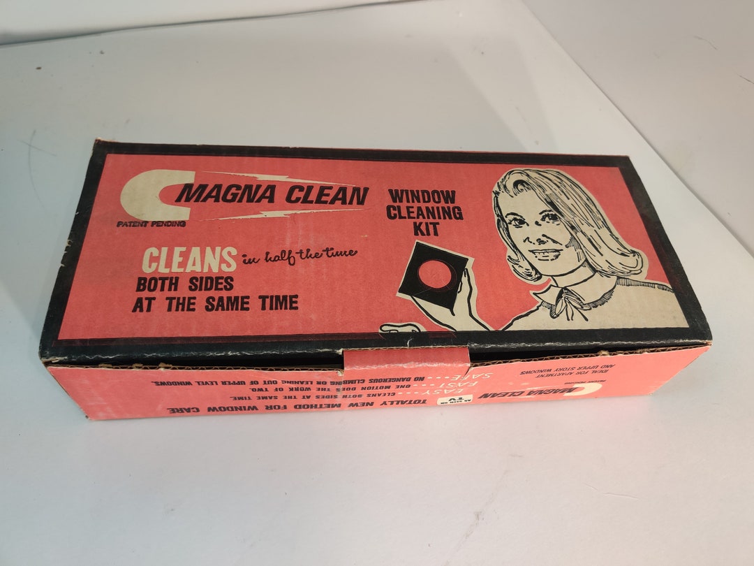 Vintage Magna Clean Magnet Window Cleaning Kit Both Sides Plus Full Box ...