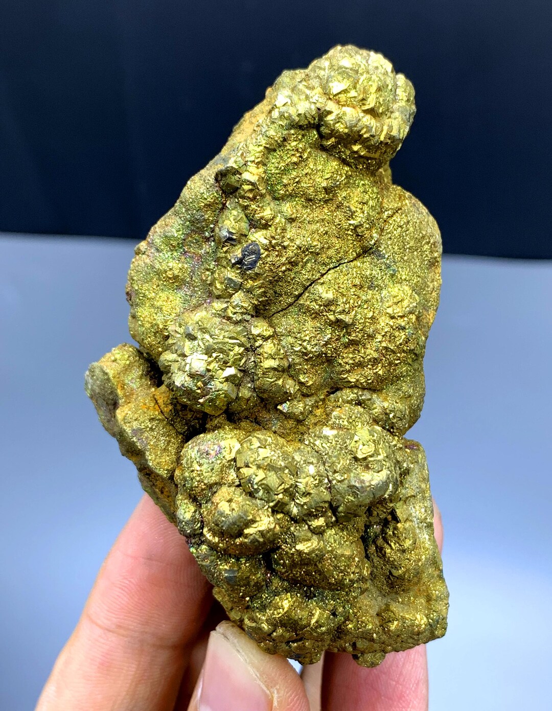 Natural Rainbow Color Pyrite on Yellow Limonite Matrix, Pyrite Mineral ...