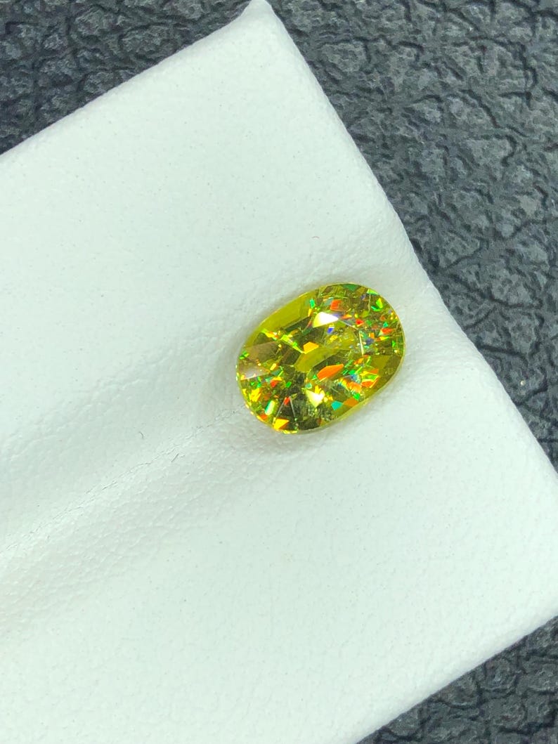 Natural Green Sphene Gemstone: Oval Jewelry Stone, 1.85 CT - Etsy
