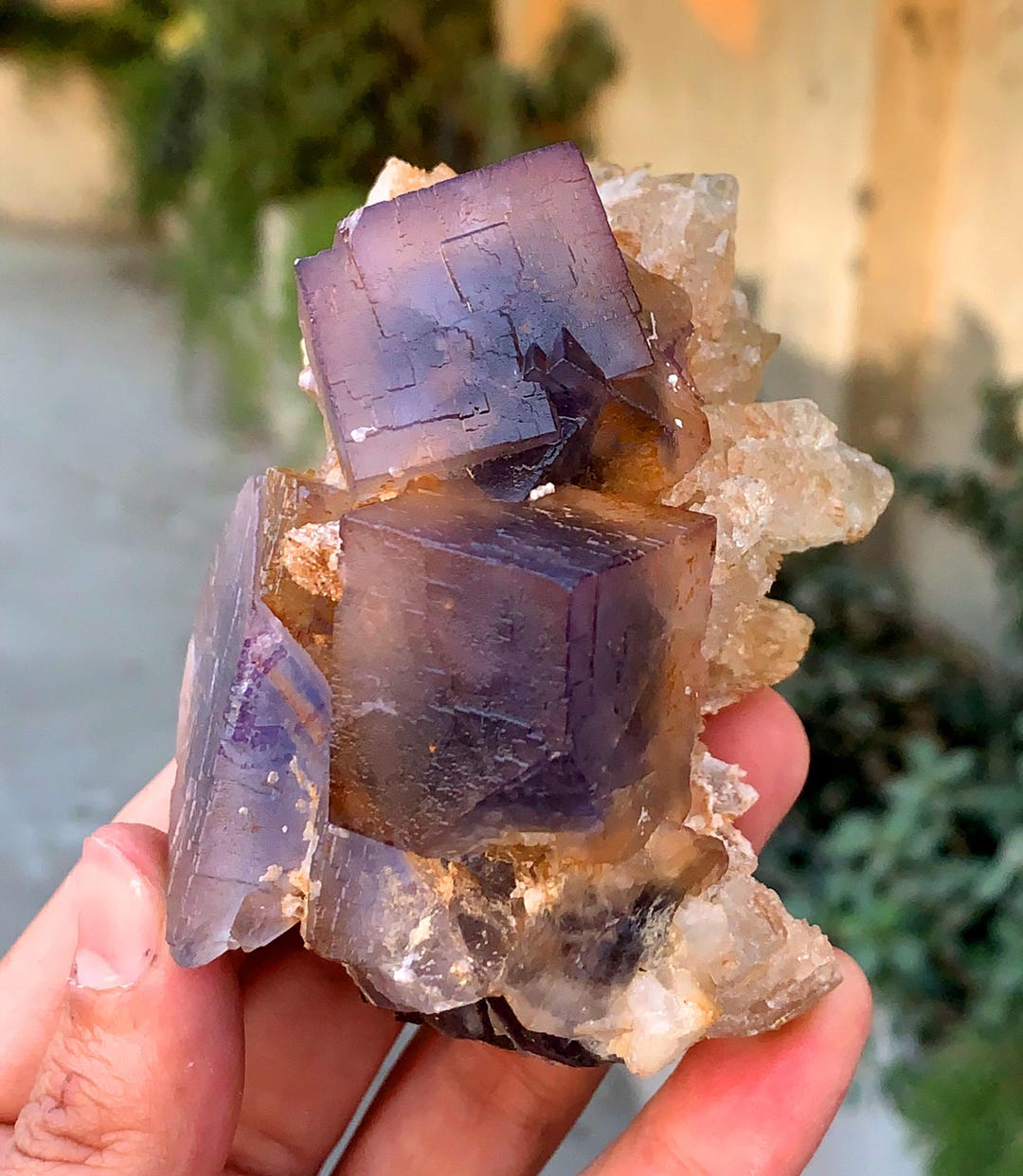 Purple Blue Phantom Fluorite Crystal With Etched Calcite, Pakistan - Etsy