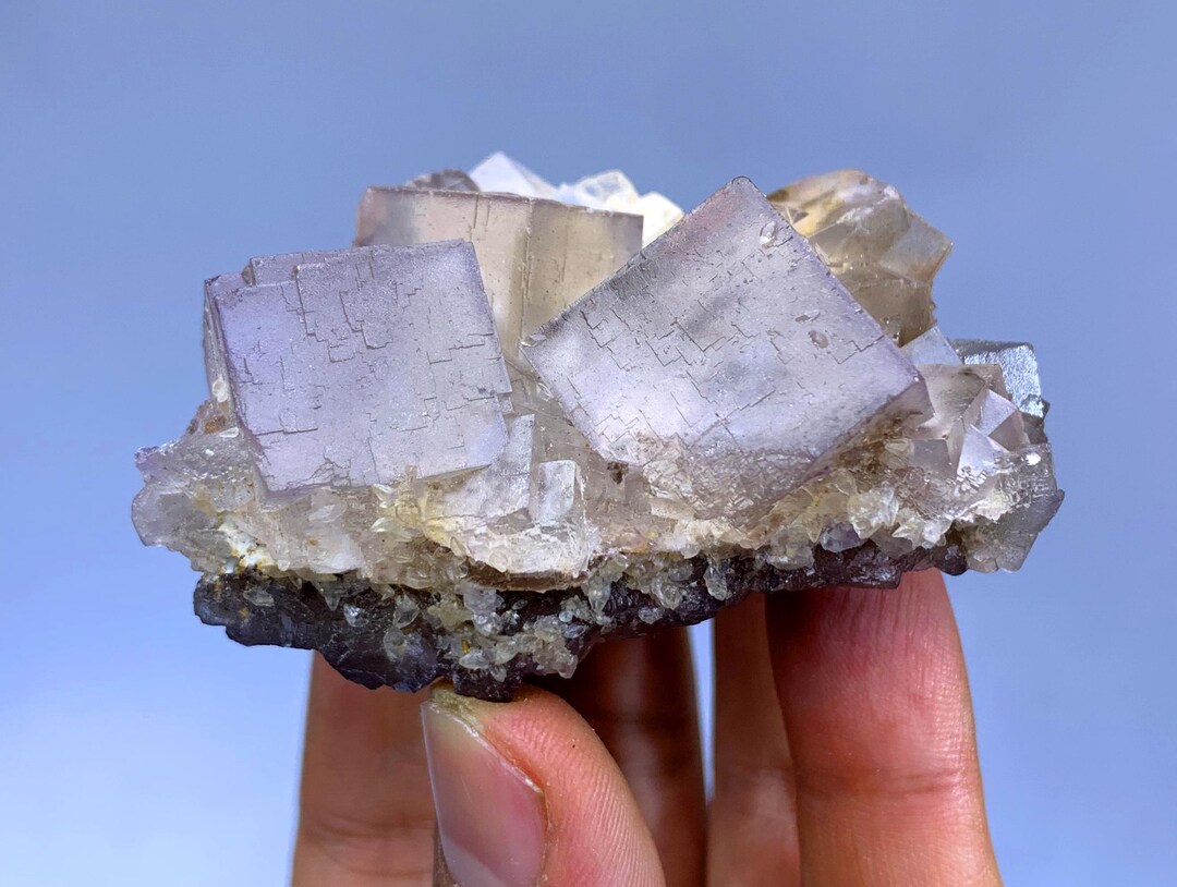 Natural Purple Cubic Fluorite, Phantom Fluorite Specimen - 120 Gram - Etsy