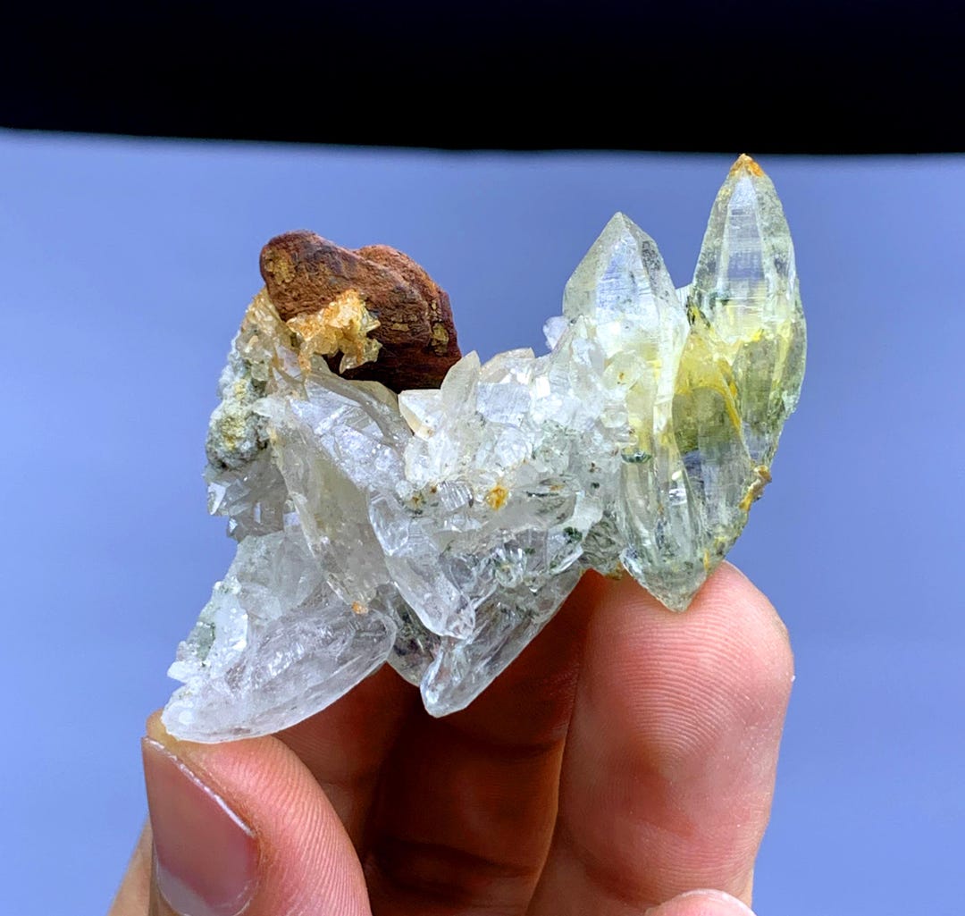 Rare Siderite on Quartz, Siderite Crystal, Quartz Cluster, Siderite ...