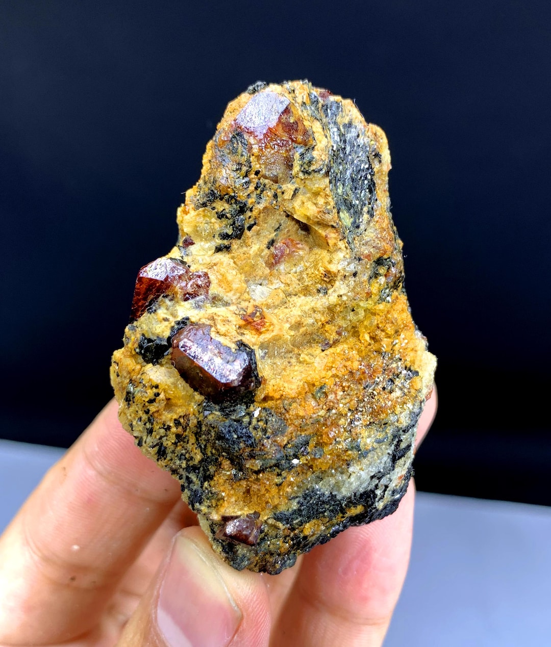 Natural Red Color Zircon on Matrix, Zircon Crystals, Zircon Specimen ...