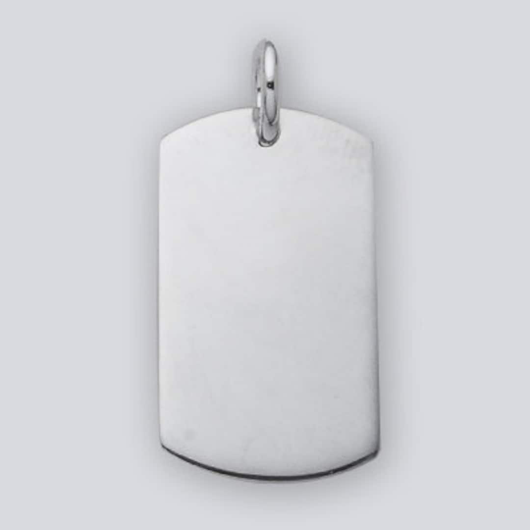 925 Sterling Silver Engravable Tag 16mm X 27mm - Etsy