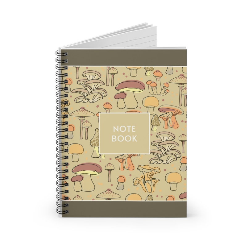 Fall Prints Notebook Mushroom Notebook Spiral Nature Lover Mushroom ...