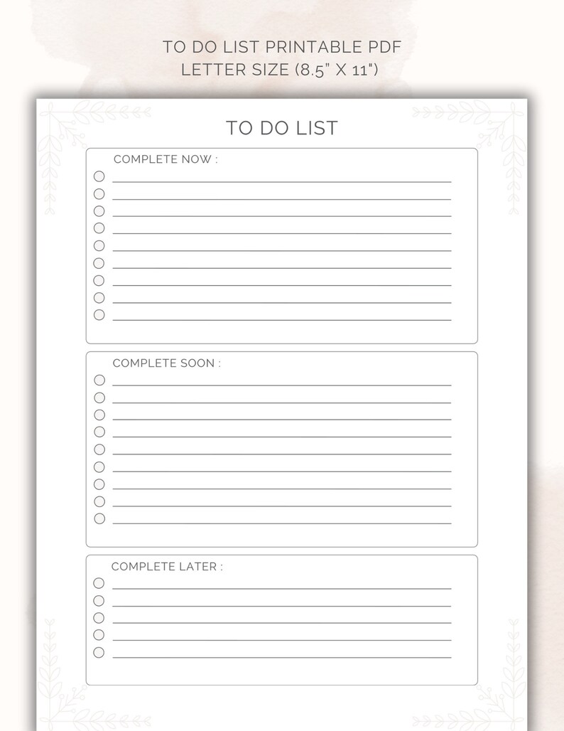 Printable to Do List Template Todo List Checklist to Do List Printable ...
