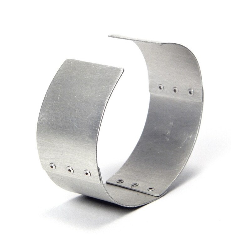 Sterling Silver Riveted Wrist Cuff Bracelet Convergence | Etsy