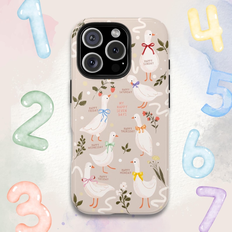 Silly Goose Coquette Aesthetic Phone Case, Happy Colors Art iPhone Case ...