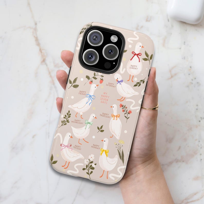 Silly Goose Coquette Aesthetic Phone Case, Happy Colors Art iPhone Case ...