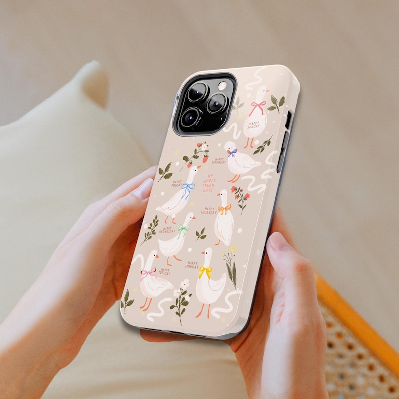 Silly Goose Coquette Aesthetic Phone Case, Happy Colors Art iPhone Case ...