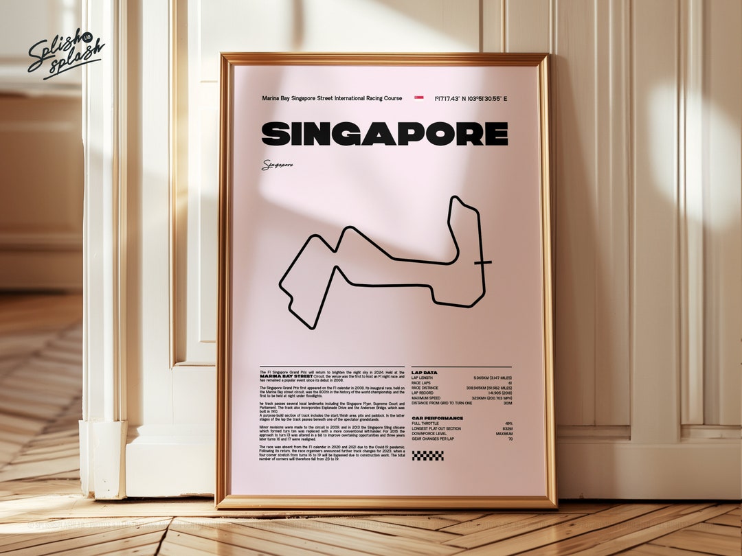 F1 Race Track Singapore Formula 1 Racing Track F1 Merch Formula One F1 ...