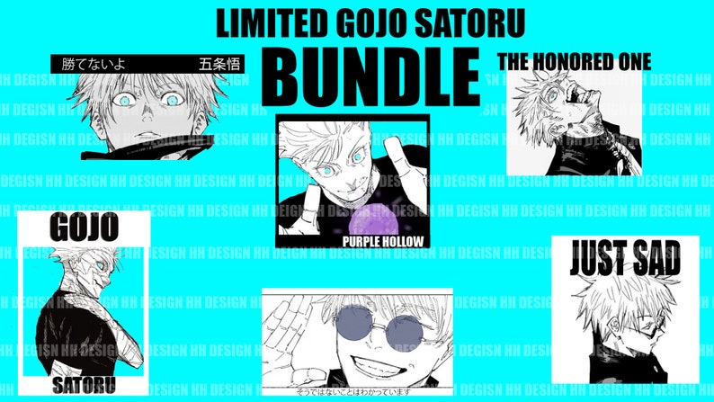 SVG Satoru Gojo Bundle 6+ DESIGN - Etsy