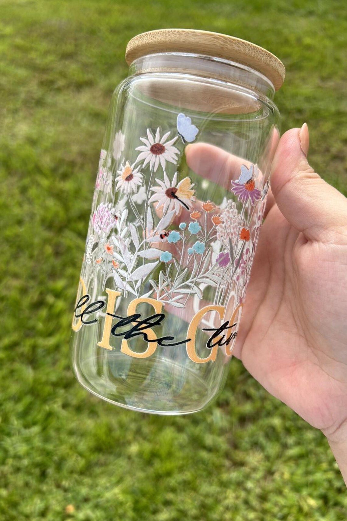 God is Good Glass Cup/can W/ Bamboo Lid - Etsy