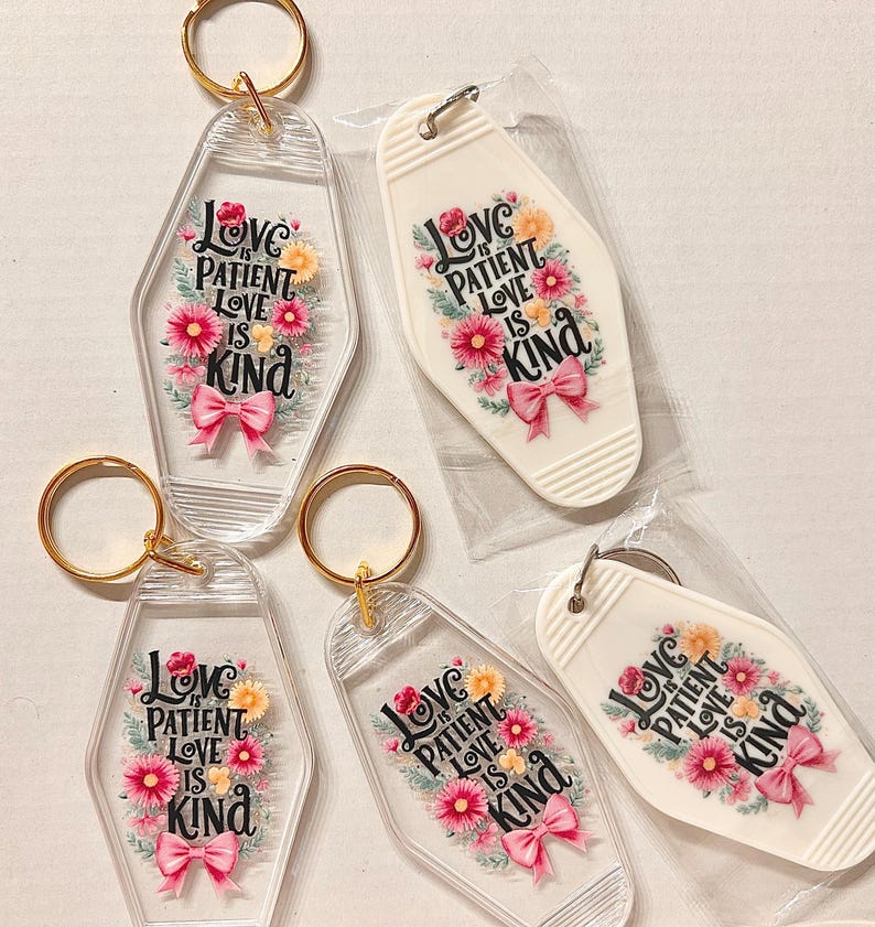 Love is Patient Keychains (motel Style) - Etsy