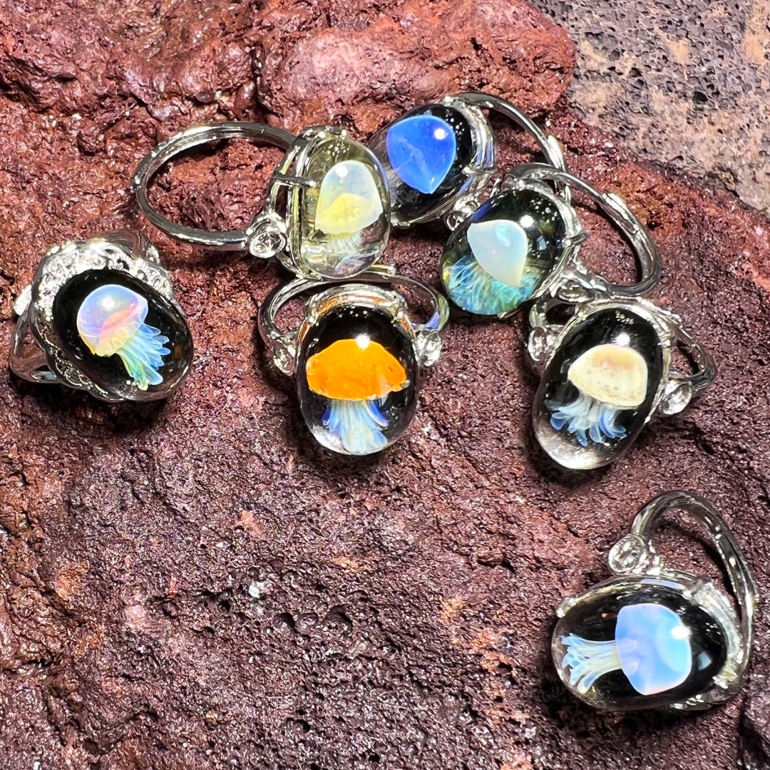 Jellyfish Ring,ocean Ring,sea Creature Ring,glass Jewelry,beach Ring ...