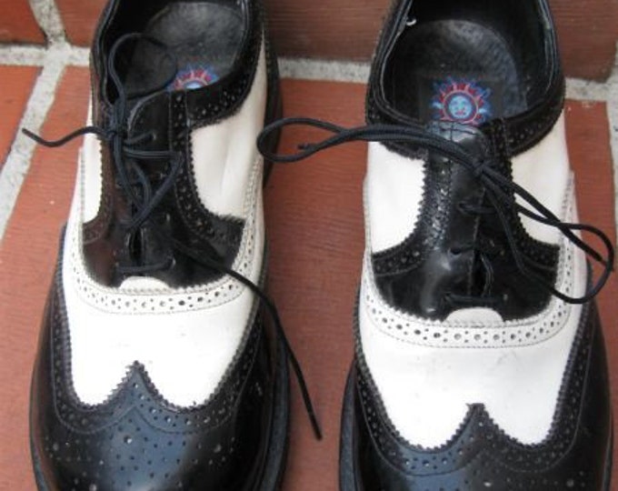 Vintage Chunky Wingtip Two Tone Gangster Shoes Rockabilly Sz 10 - Etsy