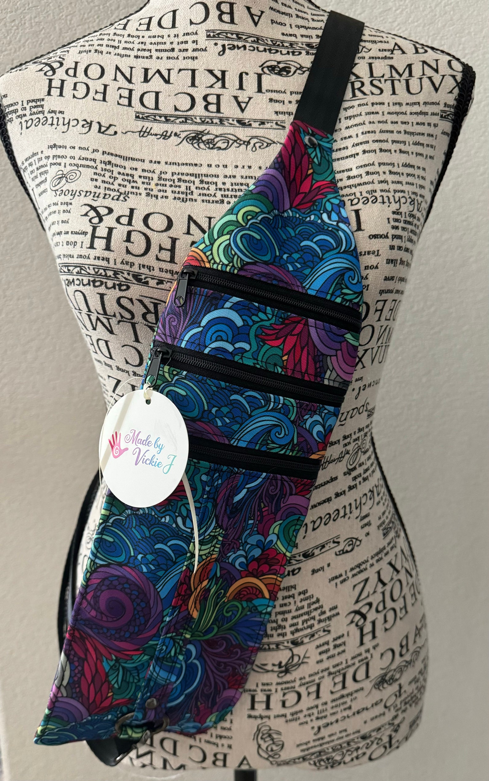 Colorful Swirls Slim Travel Sling, Travel Sling Bag, Crossbody Travel ...