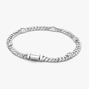 Pandora Heart Cuban Chain Bracelet - Etsy UK