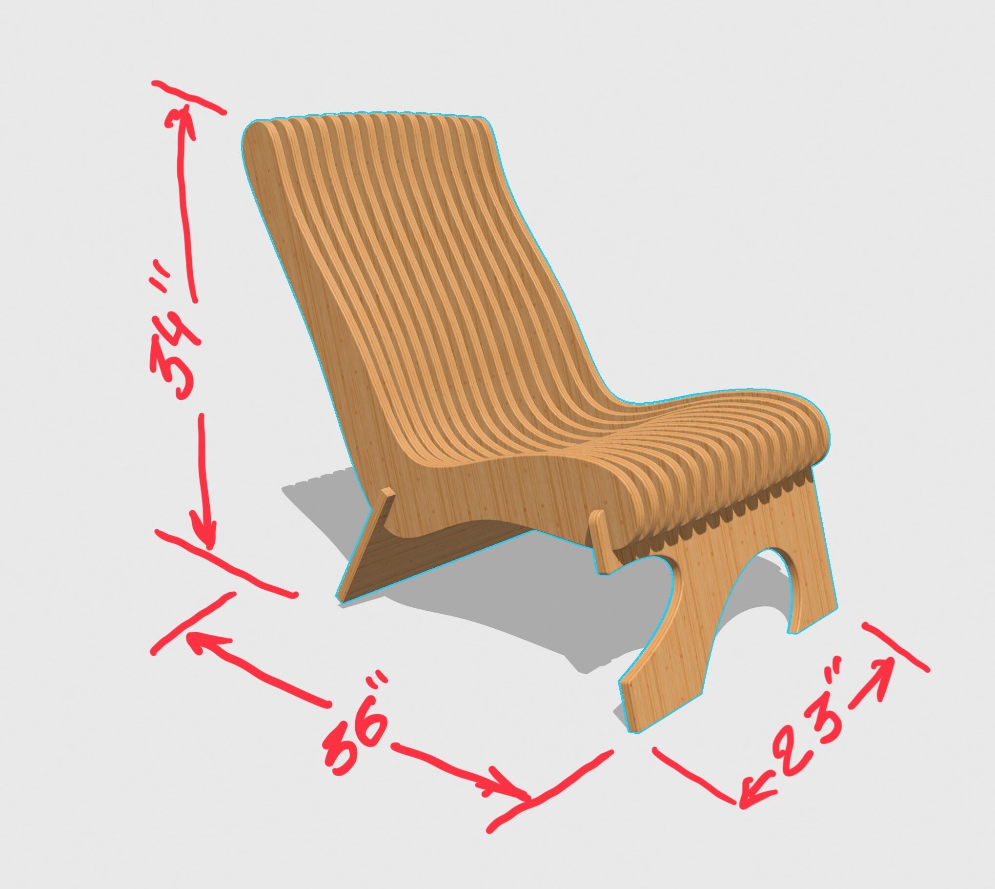 Relaxing Chair 3D DXF File for CNC or Laser Cutting for Plywood 0.71 ...