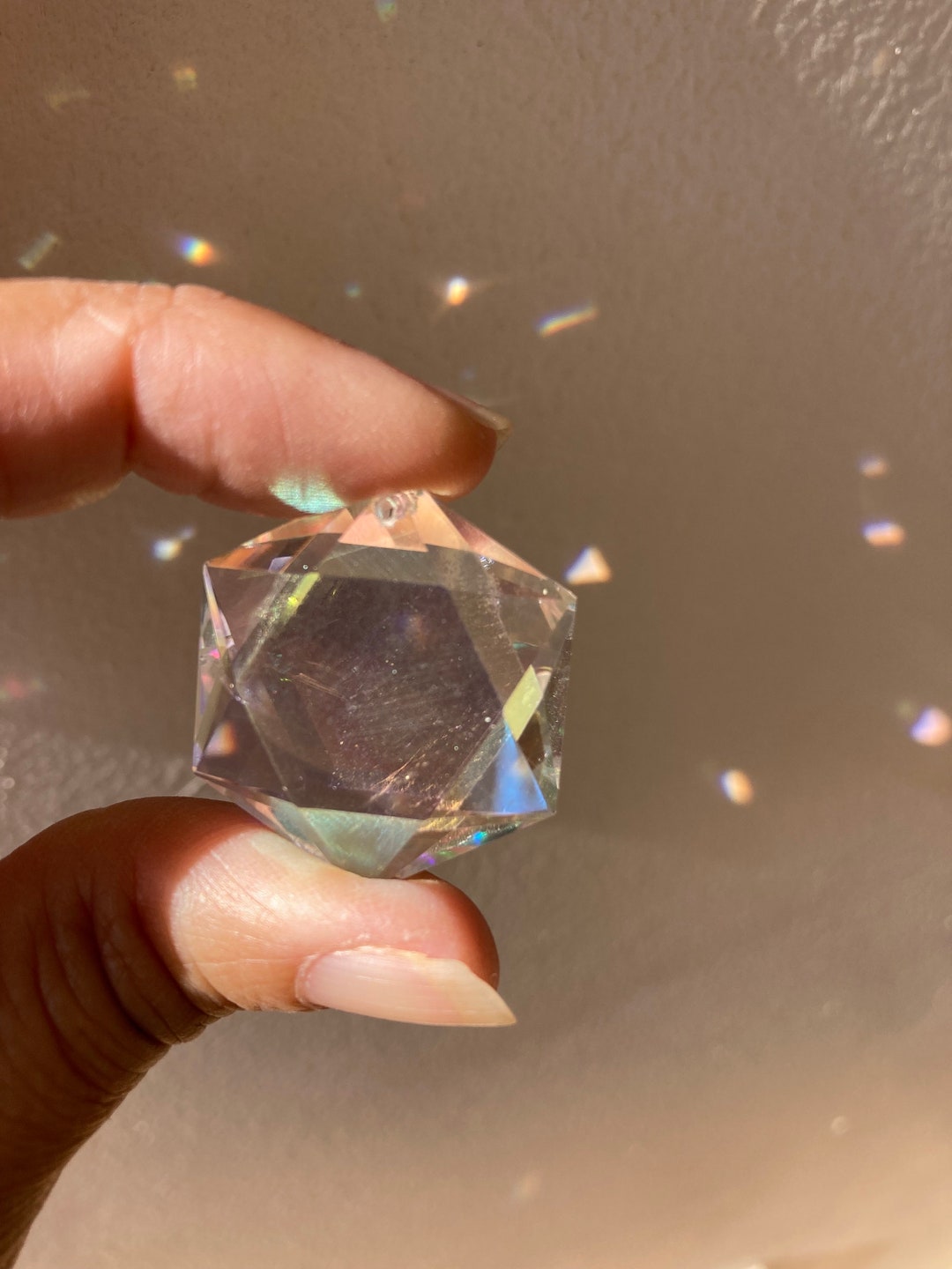 Angel Aura Clear Quartz Hexagon With Hole - Etsy