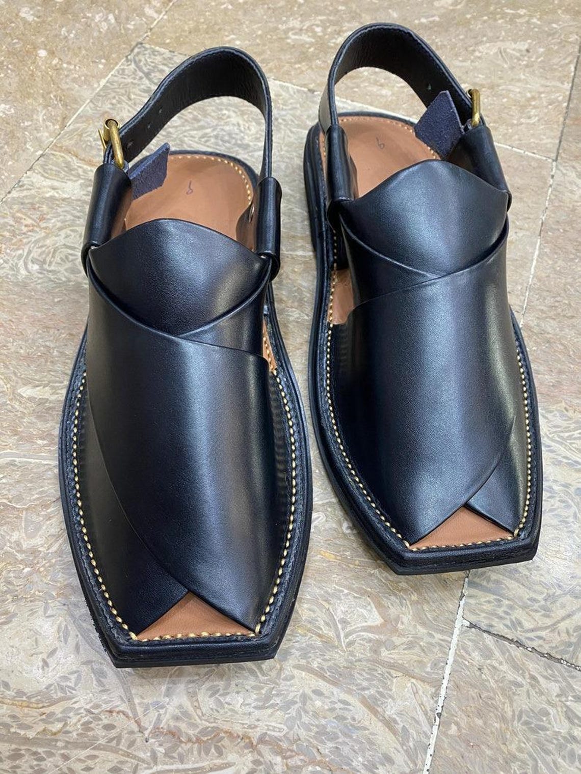 Imran Khan Black Kaptaan Chappal Unique Quality Peshawari Chappal for ...