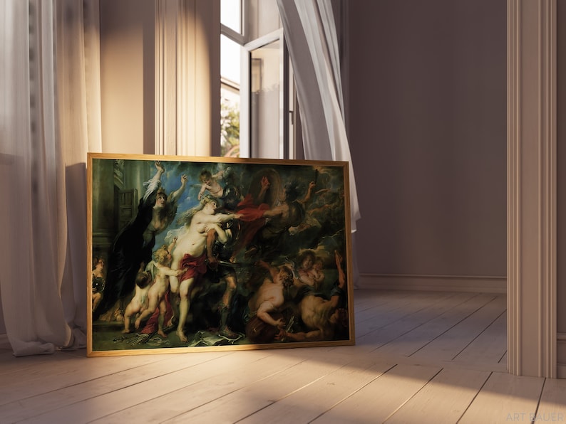 Peter Paul Rubens, Consequences of War 1638 War Art, Rich Color, Framed ...