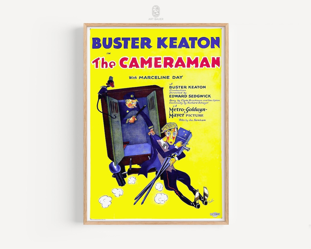 The Cameraman Film Poster, 1928 | Gift for Film Lover, Buster Keaton ...