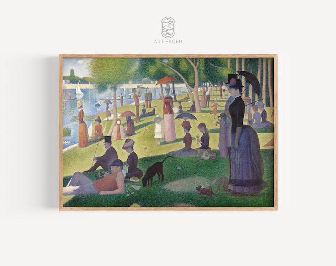 Georges Seurat - La Grande Jatte Printable | Vintage Paris Park Scene ...