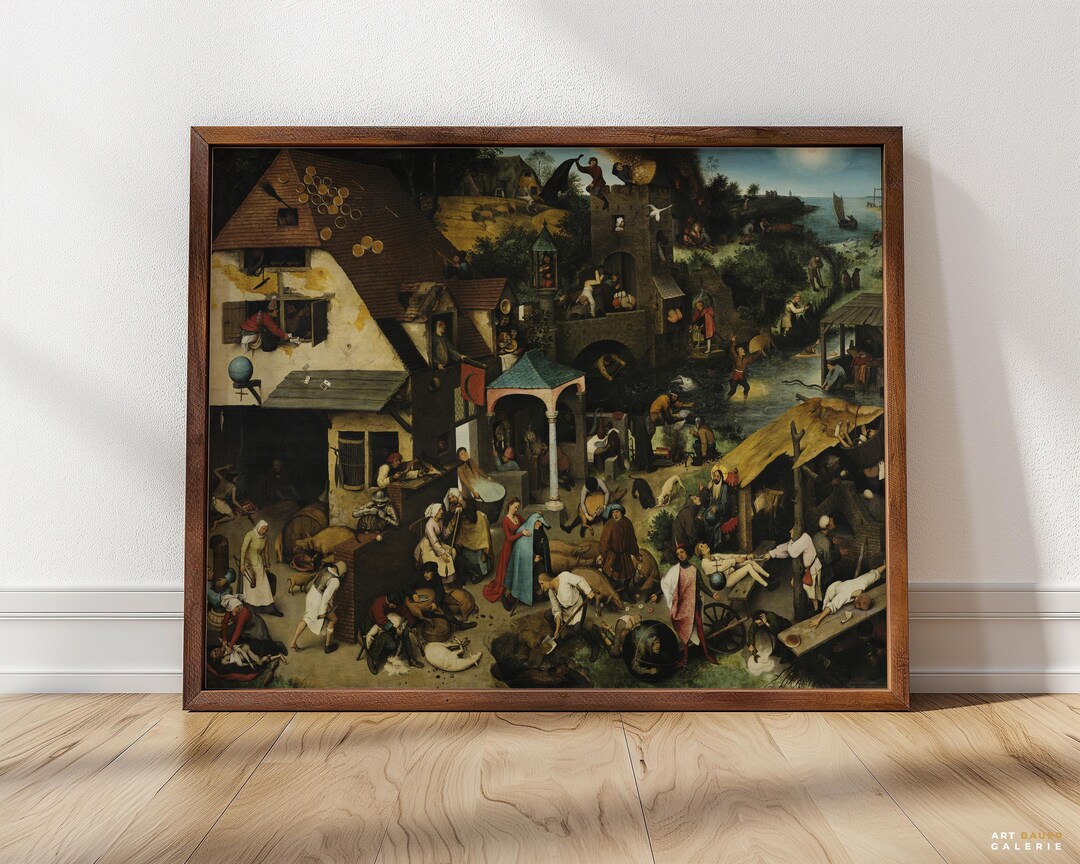 Netherlandish Proverbs | Framed Print | Pieter Bruegel the Elder, 1559 ...