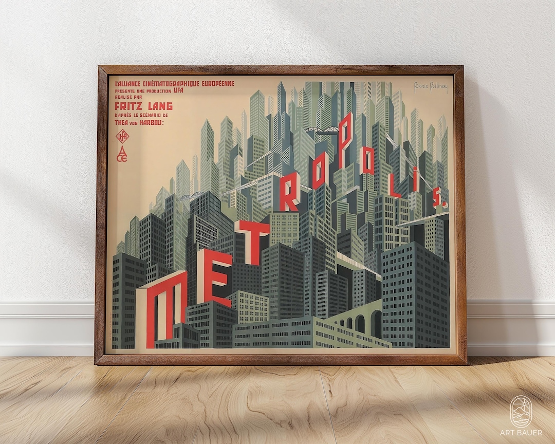 Metropolis Film Poster | Framed Print | Boris Bilinsky, 1927 | Silent ...