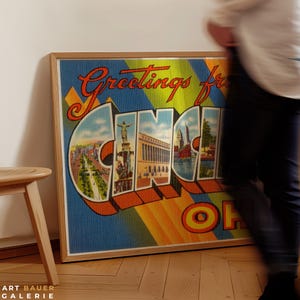 Greetings From Cincinnati | 1930s | Cincinnati Postcard Art, Home Decor ...