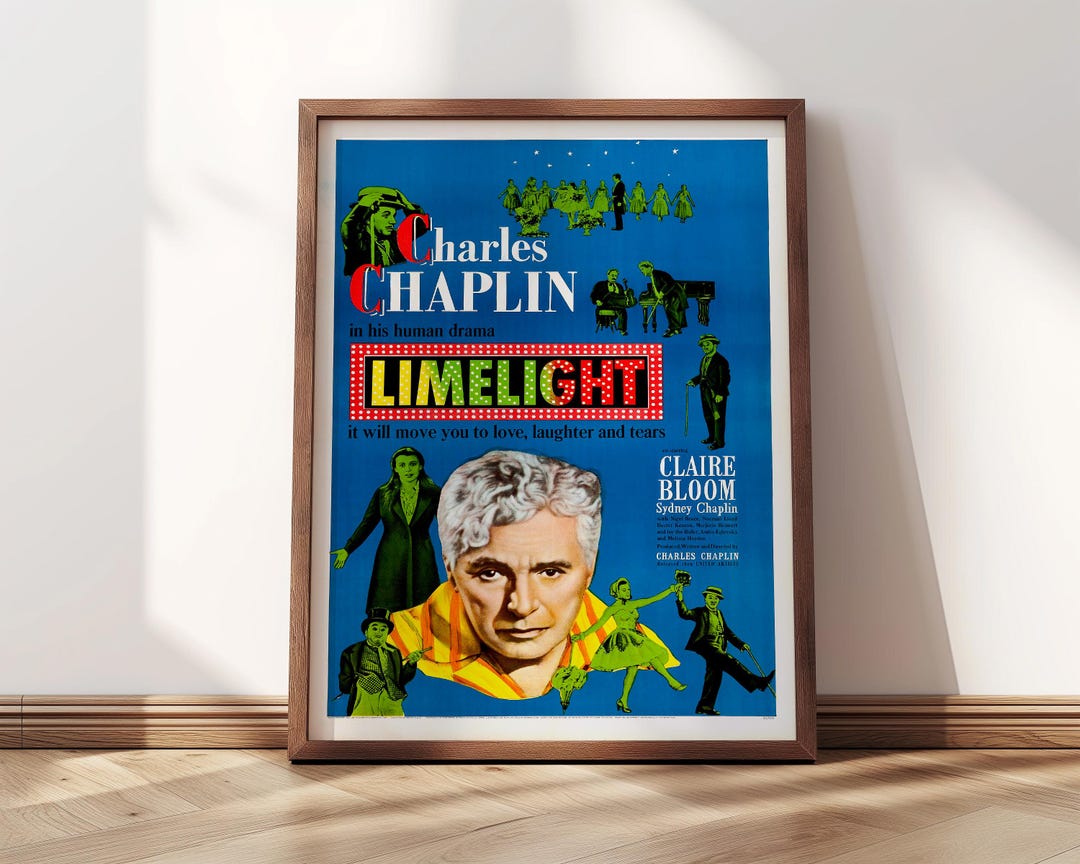 Limelight Movie Poster | Framed Print | 1952 | Charlie Chaplin, Vintage ...