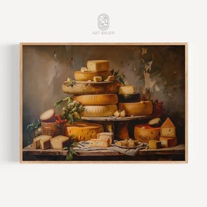 Dutch Cheeses | Framed Print | Cheese Art, Gourmet Food Decor, Cheese ...